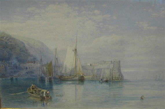 Samuel Phillips Jackson | Clovelly Harbour (1860) | MutualArt