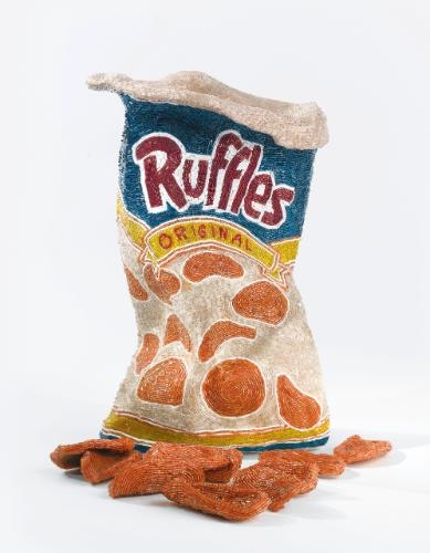 Liza Lou | 11 Works: Bag of Potato Chips, Ruffles (1995) | MutualArt