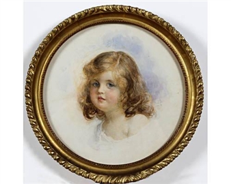 Henry John Stock | Portrait of a lady in blue (1901) | MutualArt