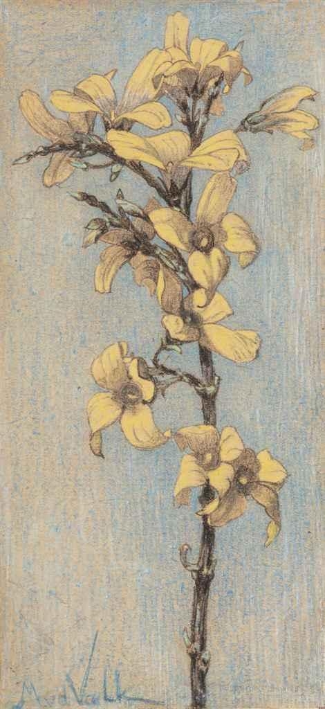 Maurits van der Valk | A forsythia branch | MutualArt