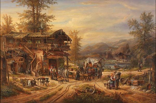Janez Kenzer | Tranquil Village Scene | MutualArt