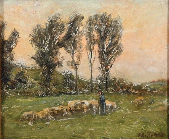 Alfred Bryan Wall | Tending the Sheep | MutualArt