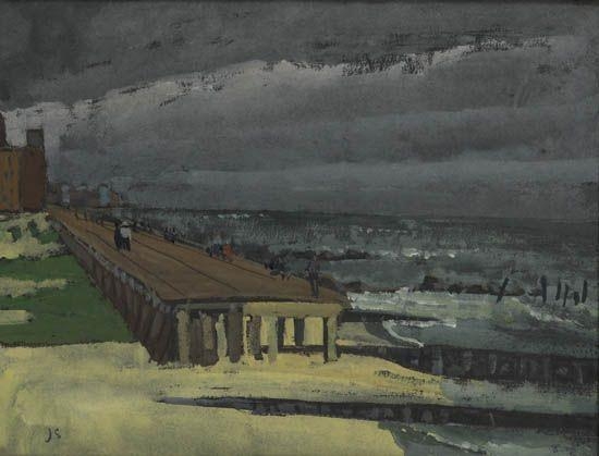 Joseph Solman | Beach and Pier (Circa 1950) | MutualArt