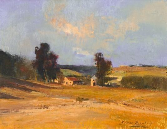 Errol Stephen Boyley | Farm Scene Looking Out Over Golden Fields ...