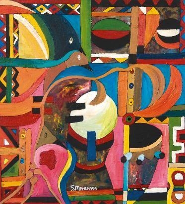 Speelman Mahlangu | ABSTRACTED AFRICAN LIFE | MutualArt