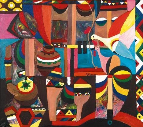 Speelman Mahlangu | ABSTRACTED AFRICAN LIFE | MutualArt