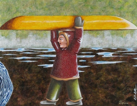Ferdinando Nichola Spina | INUIT WITH KAYAK (2005) | MutualArt