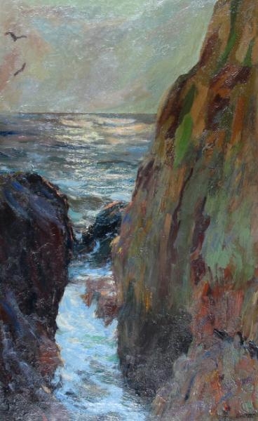 Harry Britton | MARINESCAPE WITH ROCKY CLIFFS | MutualArt
