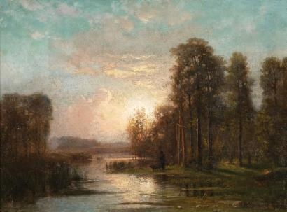 Alexander Vasiliev Gine | Figure and Dog in a Landscape | MutualArt