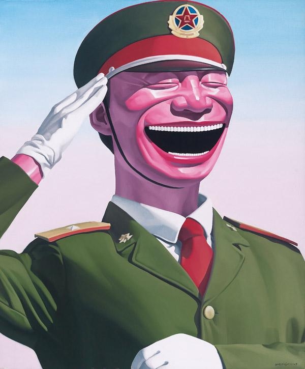 Yue Minjun | Salute (2005) | MutualArt