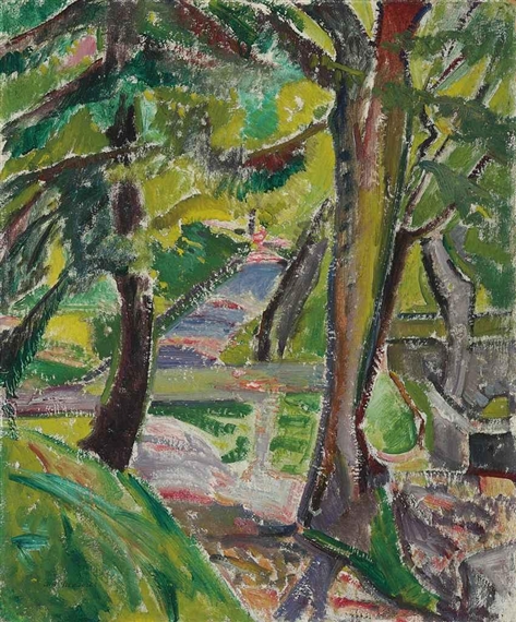 Alfred Maurer | Landscape with Trees (Marlboro Landscape) (Circa 1925 ...