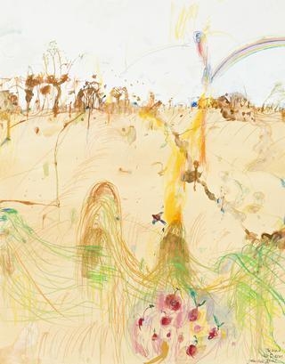 John Olsen | Triptych: The Big Sun and Lily Pond (1986) | MutualArt