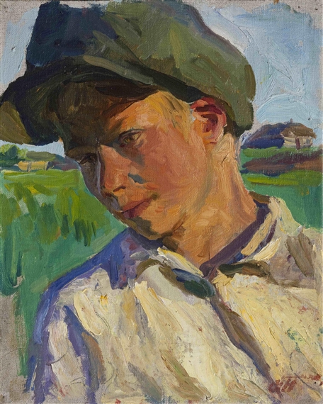 Arkady Plastov | A Young Farmer (1930s) | MutualArt