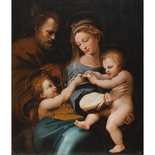 Raffaello Sanzio | Holy family with the infant St. John the Baptist, or ...
