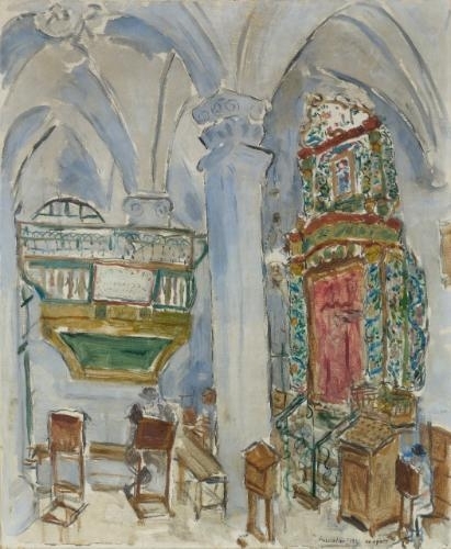 Marc Chagall | Interior of the Ashkenazi Ha'ari Synagogue, Safed (1931 ...