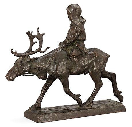 Arthur Hoffmann | Young boy and a reindeer | MutualArt