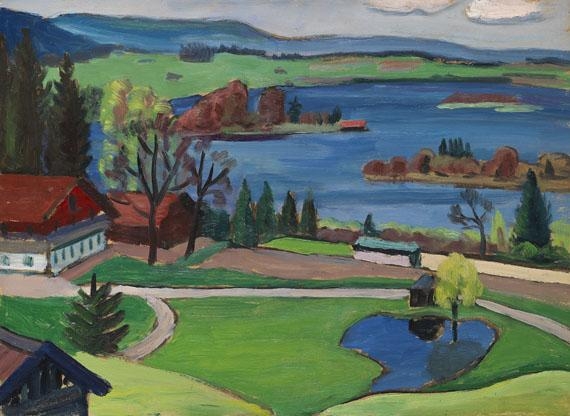 Gabriele Münter | Murnauer Landschaft (Staffelsee) (1924) | MutualArt