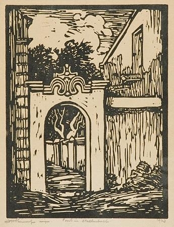 Jacob Hendrik Pierneef | Poort in Stellenbosch (1923) | MutualArt