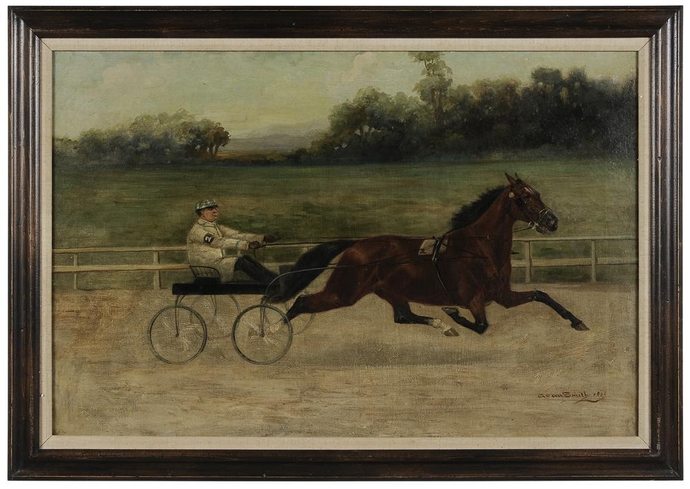 Gean Smith | Portrait of a Trotter Pulling a Sulky (1901) | MutualArt