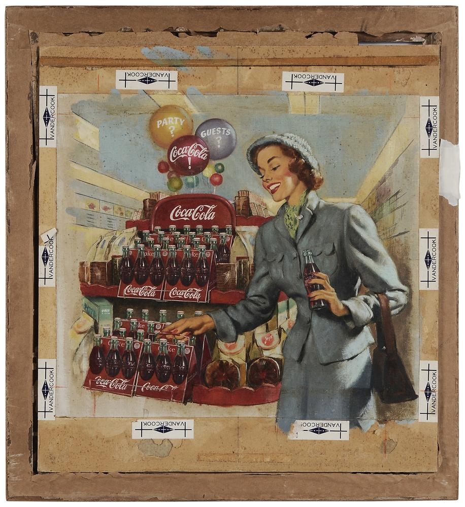 Haddon H. Sundblom | Coca-Cola Ad Illustration (Circa 1949) | MutualArt