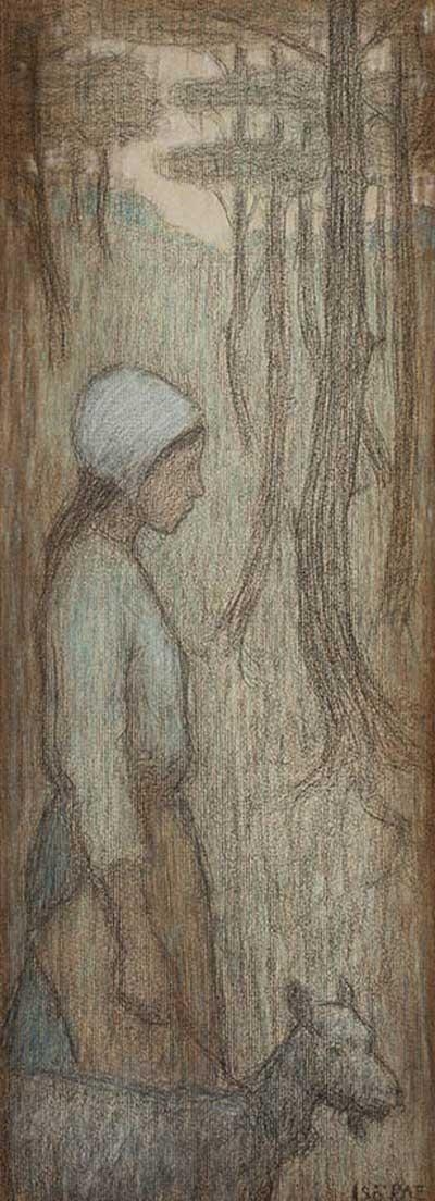 Iso Rae | Breton Girl with Goat (1889) | MutualArt