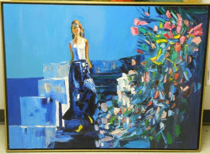 Sidney Smiley | Woman on a seaside terrace | MutualArt