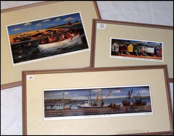 Brian Lewis | 3 works: Beach Huts Wells-Next-The-Sea; On The Quay Wells ...