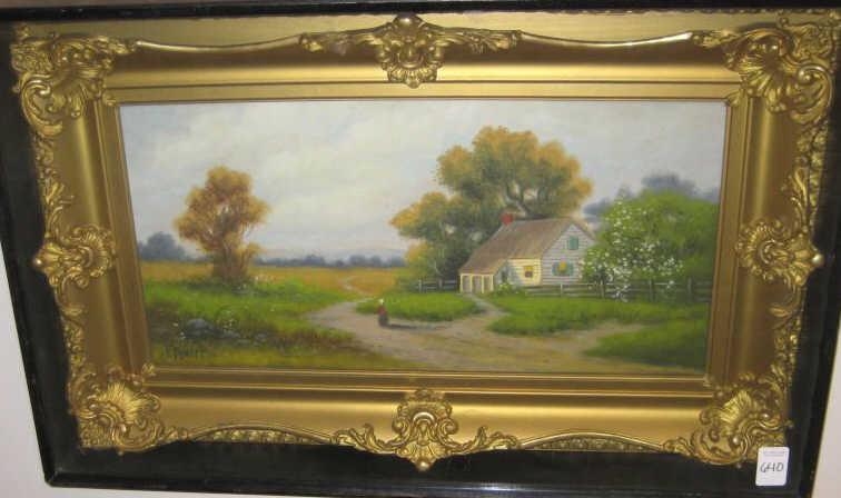 F. Dewitt | Cottage in landscape | MutualArt