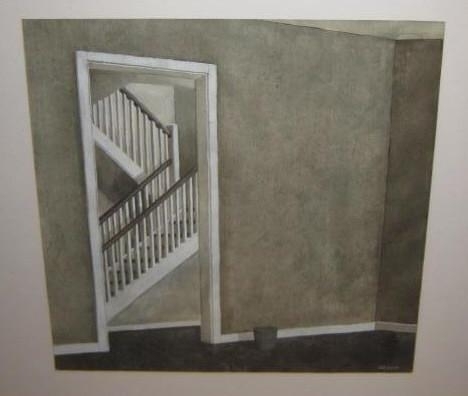 Jack Balas | Stark interior with stairs and bucket (1974) | MutualArt