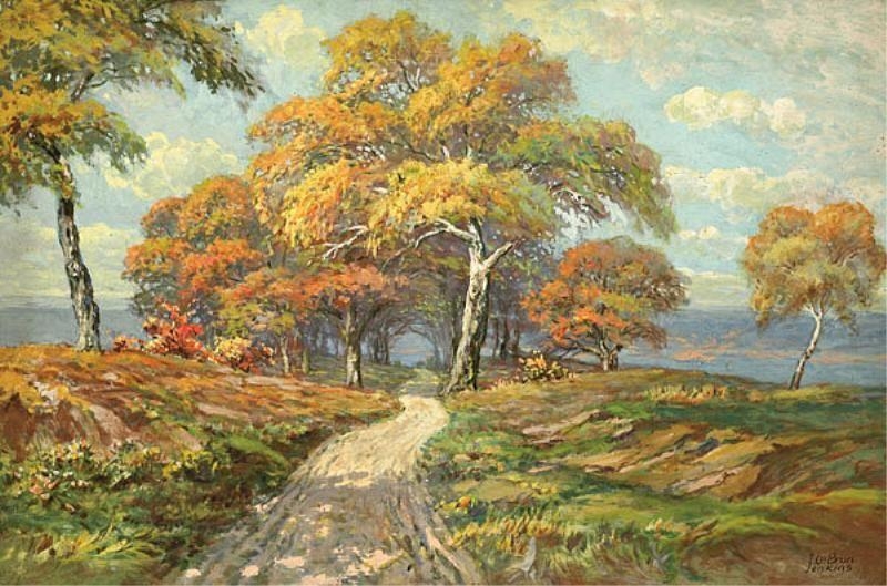 Lebrun Jenkins | Autumn rural path landscape | MutualArt