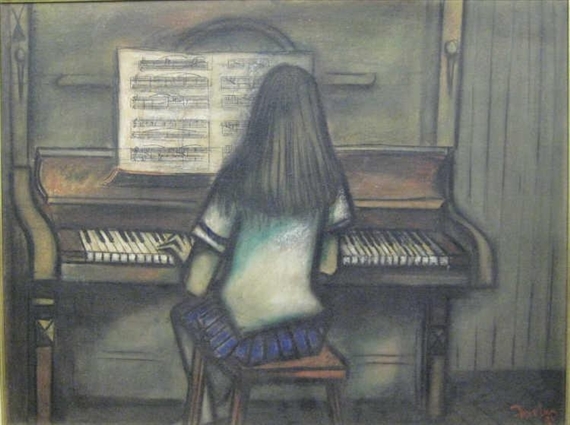 Clem Forbes | THE AFTERNOON PRACTICE (CECELIA AT THE PIANO) (1981 ...