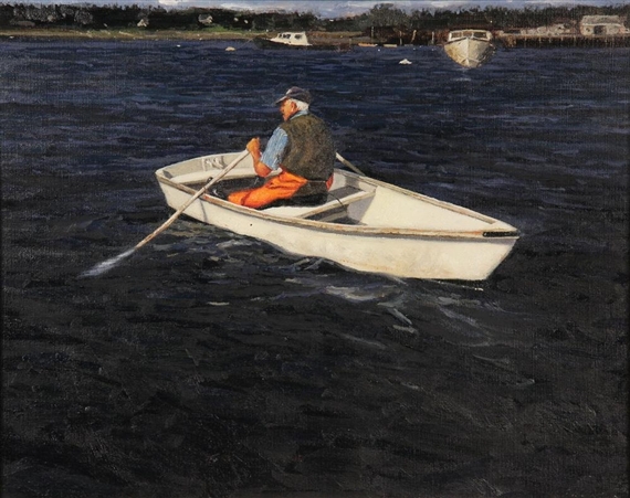 Ronald Frontin | Fisherman Rowing Dinghy | MutualArt