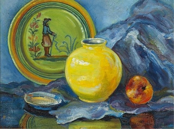 Edith Grace Lawson Coombs | Still Life With Quimper Plate | MutualArt
