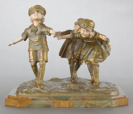 Demétre H. Chiparus | Children at play on naturalistic ground (Circa ...