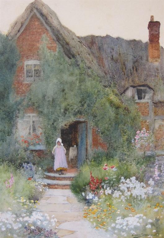 Arthur Claude Strachan | Outside a Country Cottage | MutualArt