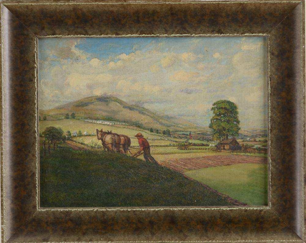 Nathaniel Ross Parke | Valley with Ploughman and Horses | MutualArt