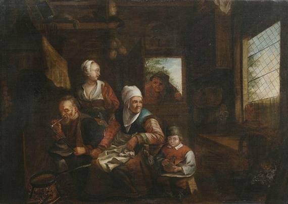 David Ryckaert III | Peasant family in a kitchen | MutualArt