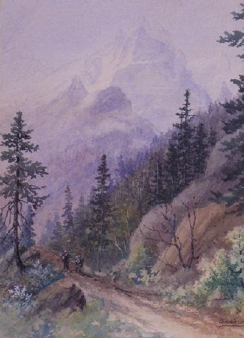 Thomas Harrison Wilkinson | UNTITLED; HIKERS IN THE ROCKIES | MutualArt