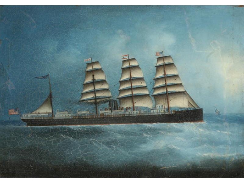 Chinese School, 19th Century | Four masted clipper ship, with City of ...