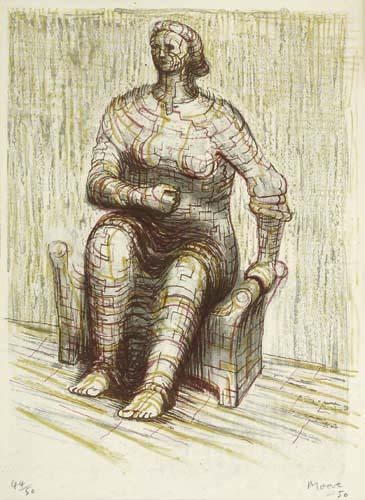 Henry Moore | seated figure (1950) | MutualArt