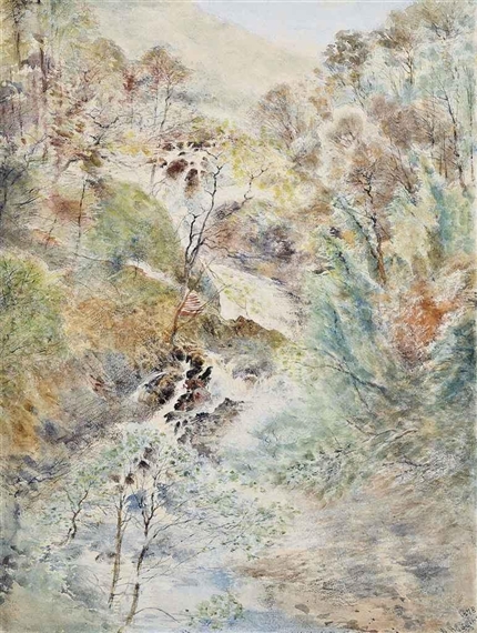 William Huggins | A waterfall thought to be near Capel Curig (1878 ...