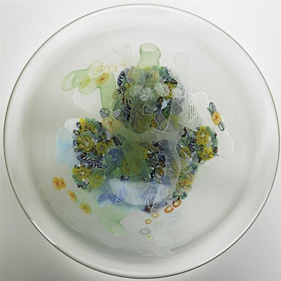 Richard Ritter | Floral glass plate with murrine and latticino ...