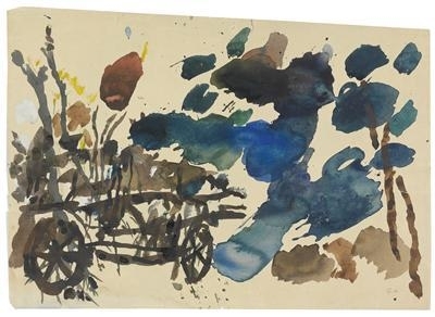 Gustav Hessing | Landschaft mit Leiterwagen | MutualArt