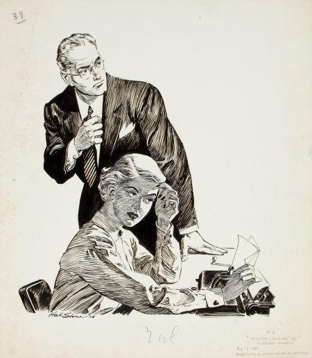 Hal Stone | Killer Among Us, story illustration (1958) | MutualArt