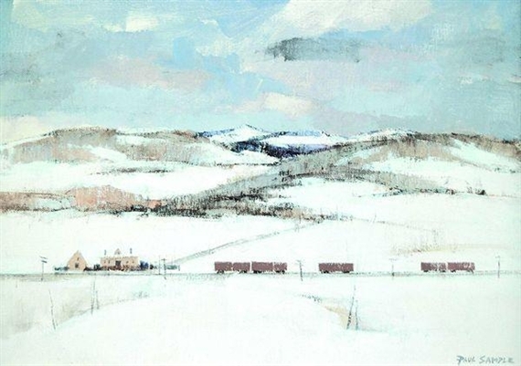 Paul Sample | Freight Cars at Winter | MutualArt