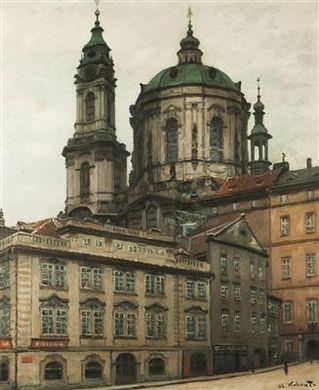 Alois Lecoque-Kohout | A View of St. Nicholas' Church in the Lesser ...