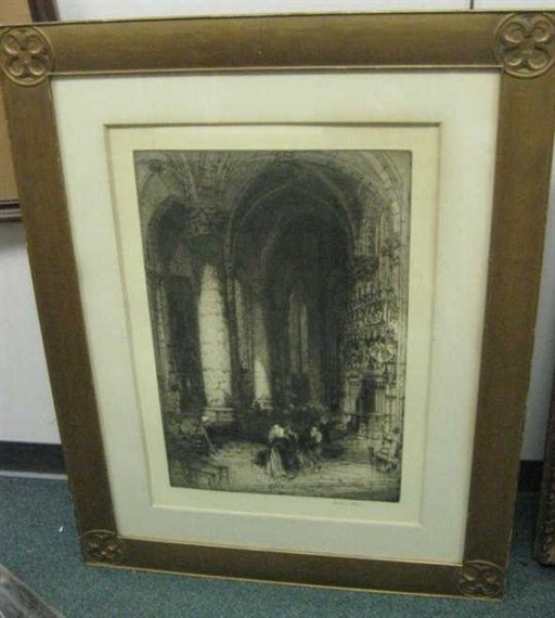 Hedley Fitton | 2 works: Interior of Chartres Cathedral; Shrine of ...