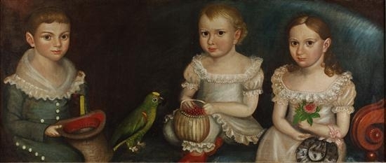 Thomas Ware | PORTRAIT OF THE DANA CHILDREN WITH PARROT | MutualArt