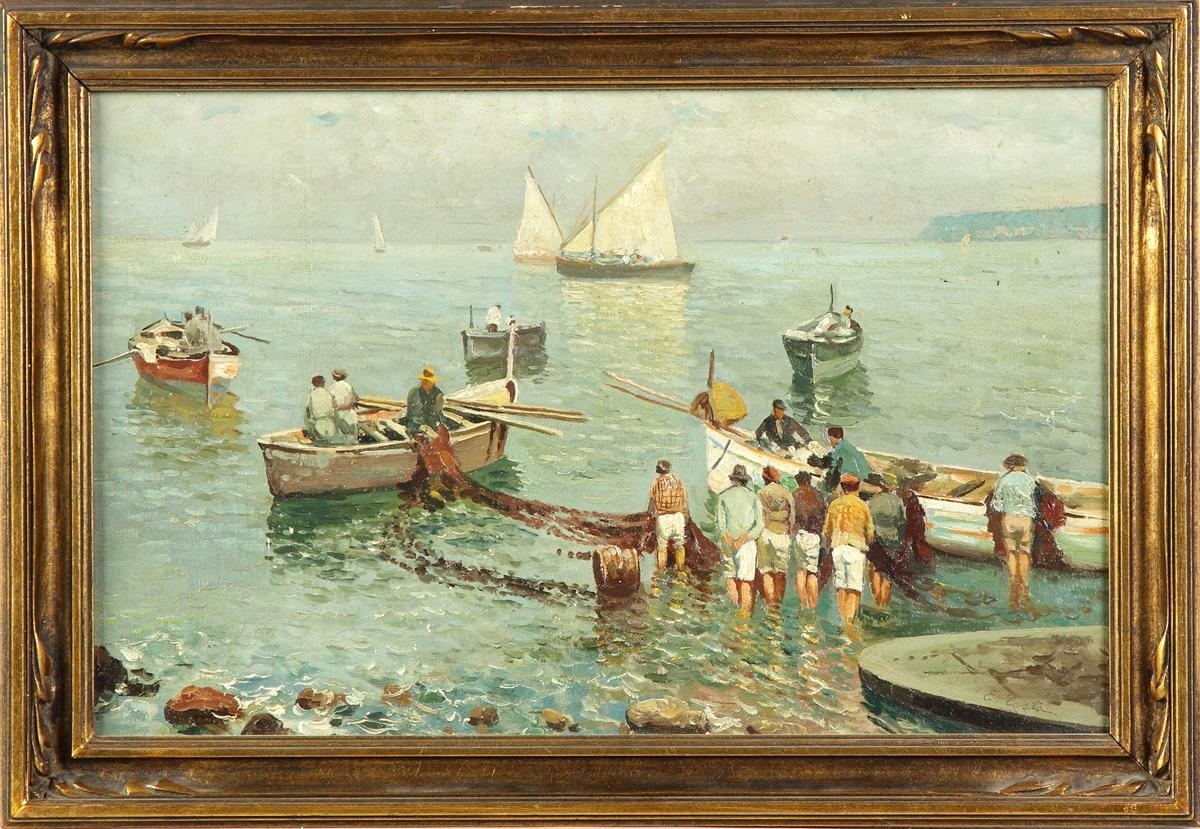 Costa Emmanuel | 2 works: Fishing Scenes | Compare similar artworks ...