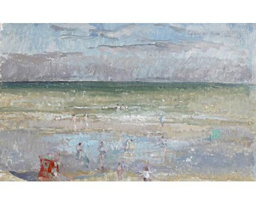 Peter Greenham | Beach scene with bathers | MutualArt